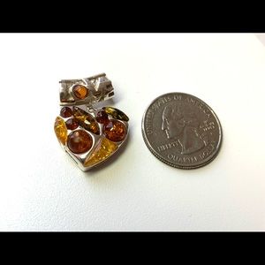 Jewelry | Tri Color Heart Baltic Amber Pendant | Poshmark